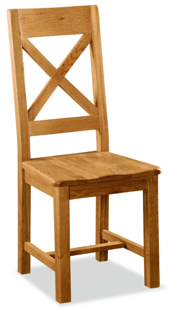Salisbury Cross Back Chair With Wooden Seat - BigMickey.ie